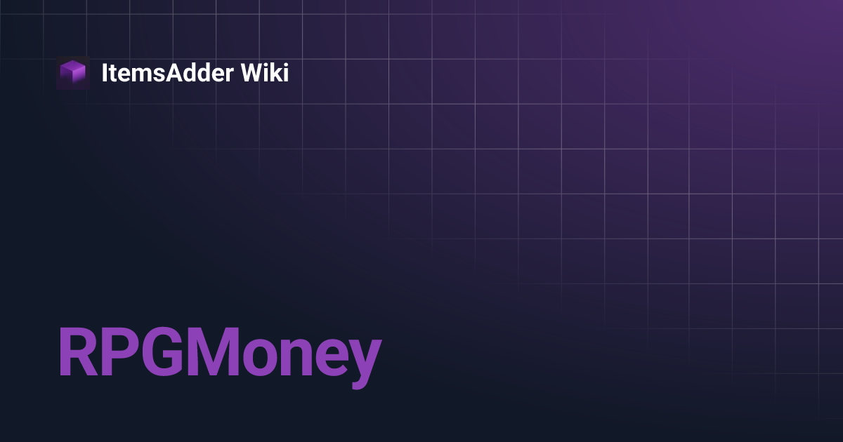 RPGMoney | 简体中文 (过时的) | ItemsAdder Wiki