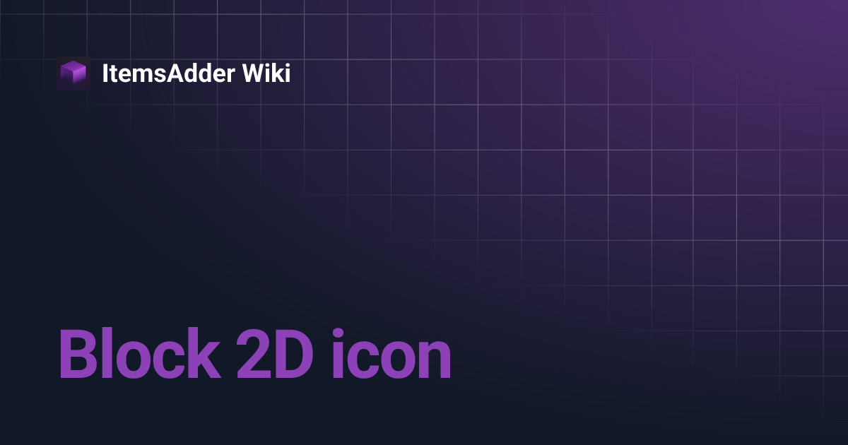 Block 2D icon | ItemsAdder Wiki
