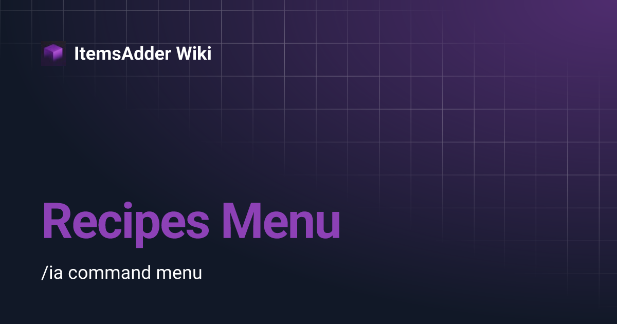 Recipes Menu | ItemsAdder Wiki