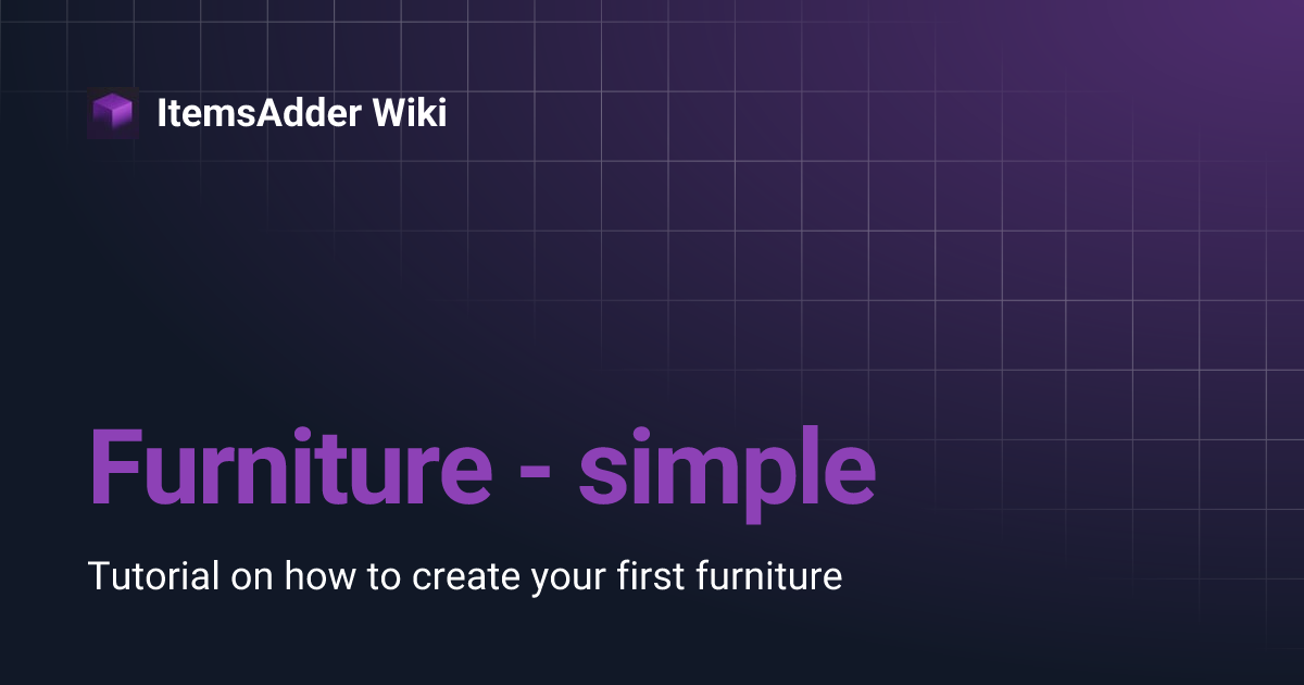 Furniture - simple | Japanese (in progress) | ItemsAdder Wiki