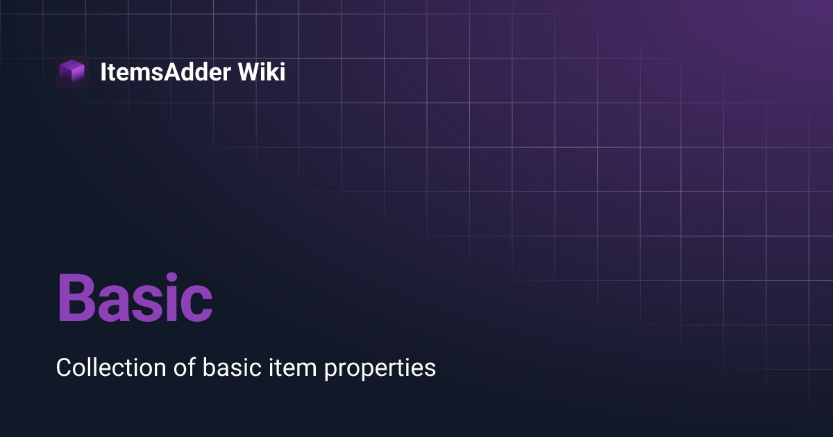 Basic | ItemsAdder Wiki