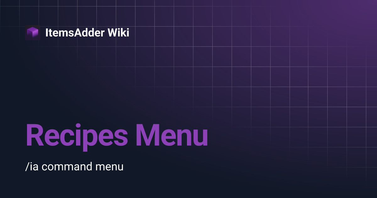 Recipes Menu | ItemsAdder Wiki