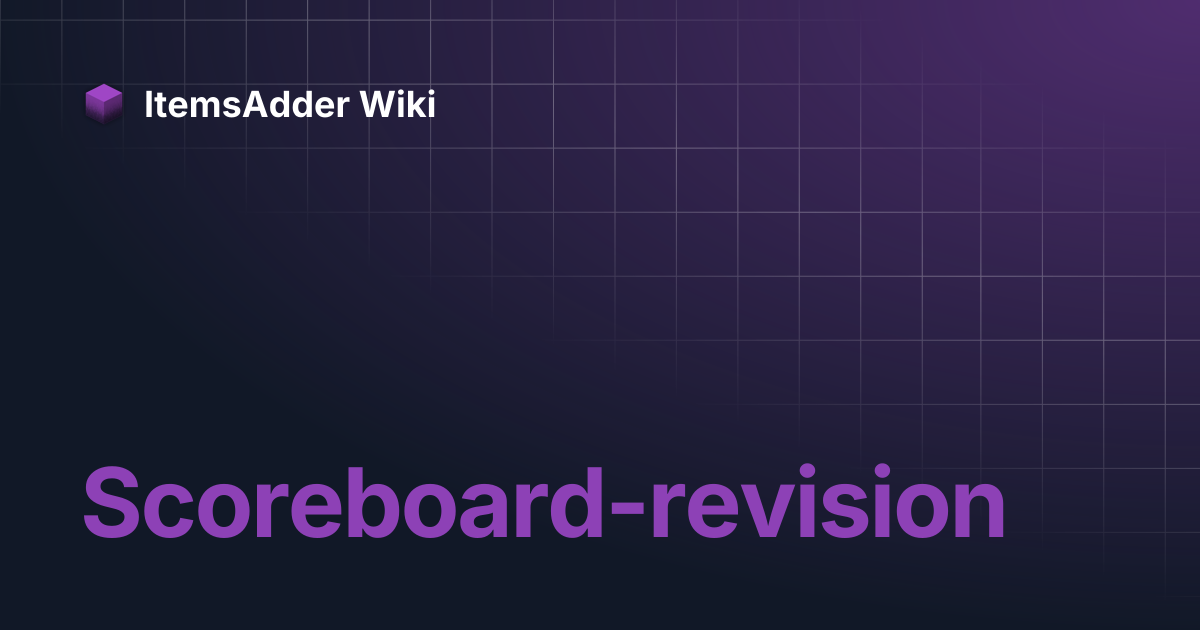 Scoreboard-revision | ItemsAdder Wiki